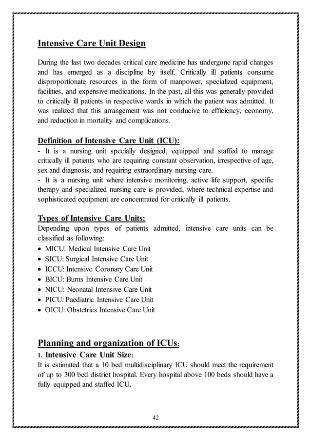 Intensive care unit design | DOC | Healthcare Industry | Industries