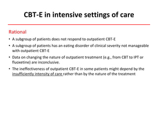Inpatient CBT-E for eating disorders | PPTX