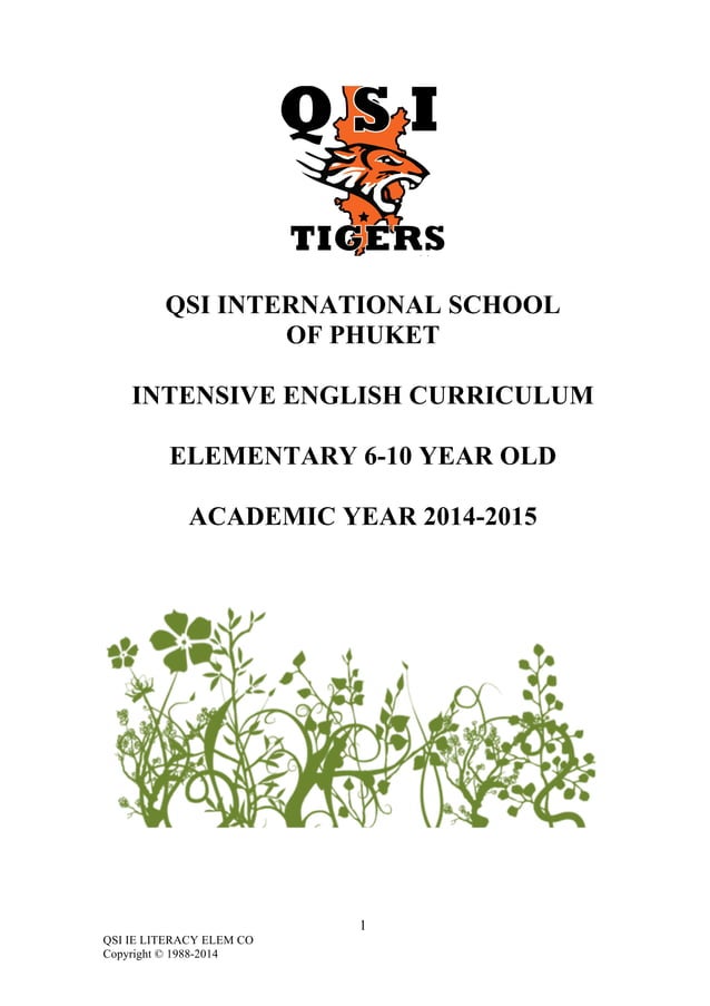 Intensive English Curriculum - Elementary | PDF | Education