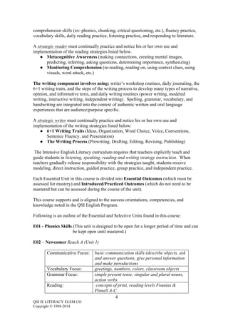 Intensive English Curriculum - Elementary | PDF