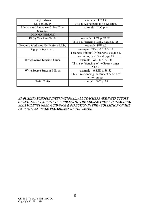 Intensive English Curriculum - Pre-Secondary | PDF