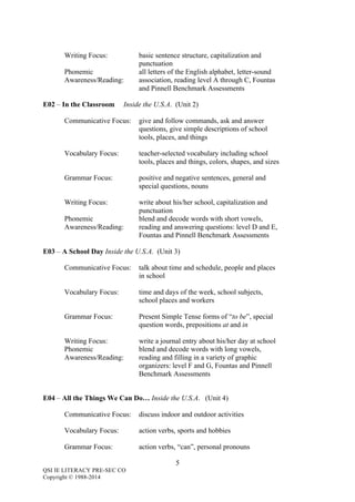 Intensive English Curriculum - Pre-Secondary | PDF