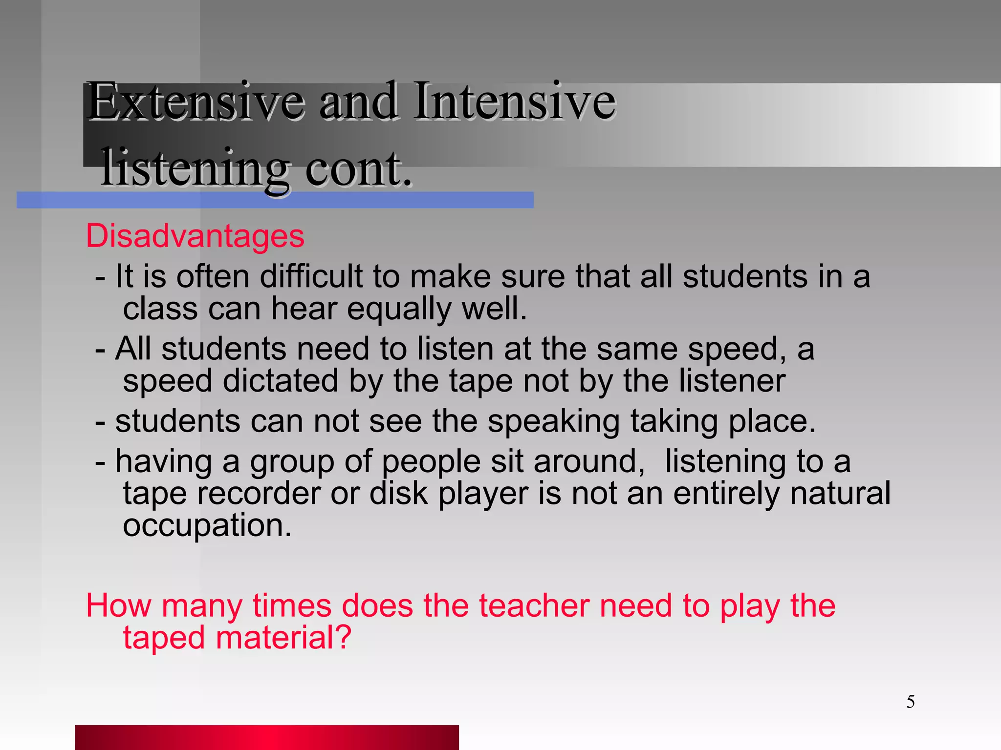 Intensive&extensive listening | PPT