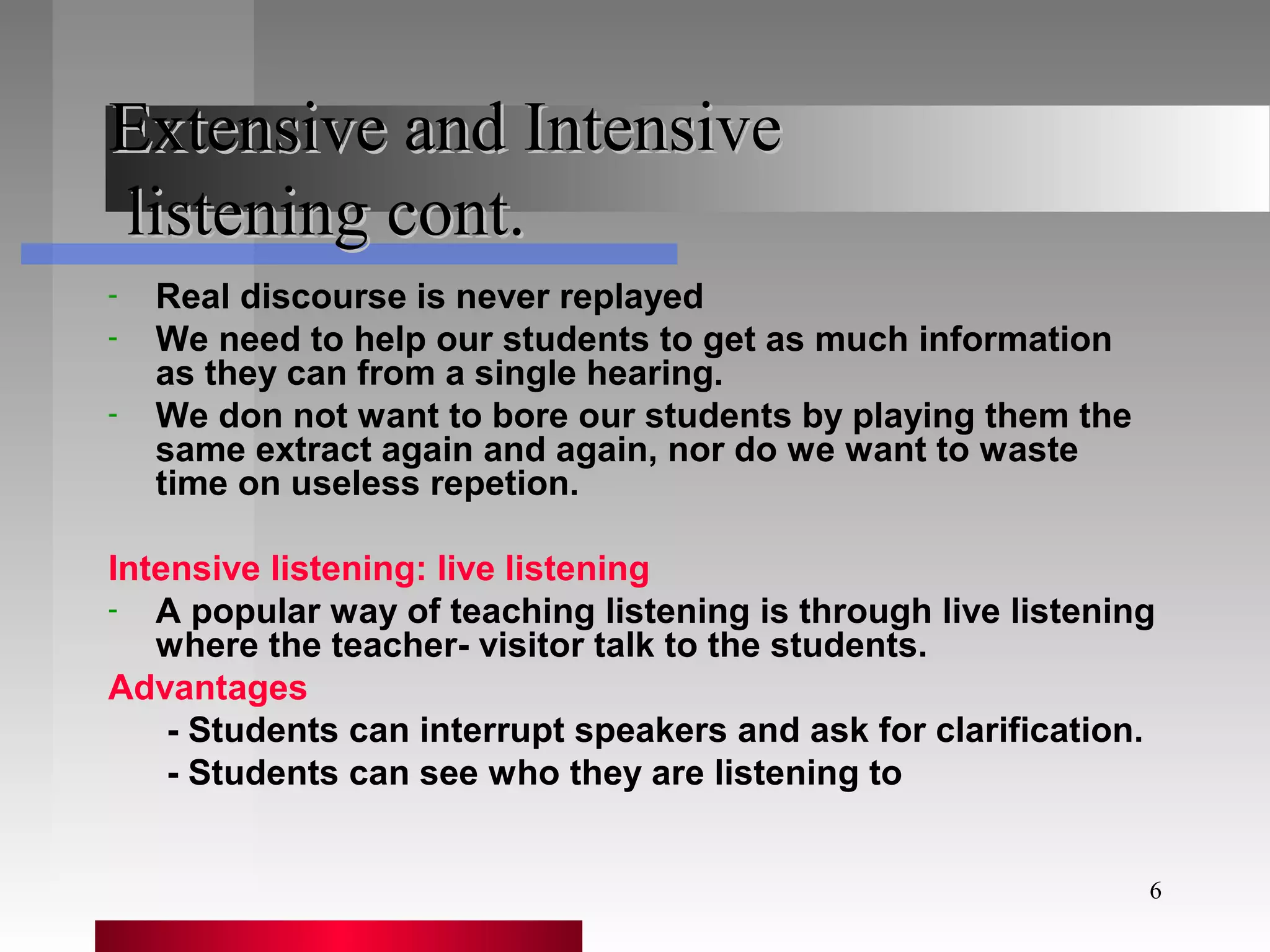 Intensive&extensive listening | PPT