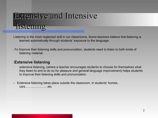 Intensive&extensive listening | PPT
