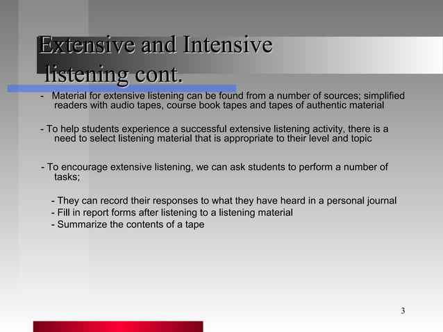 Intensive&extensive listening | PPT
