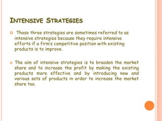 Intensive & integration strategies....mine