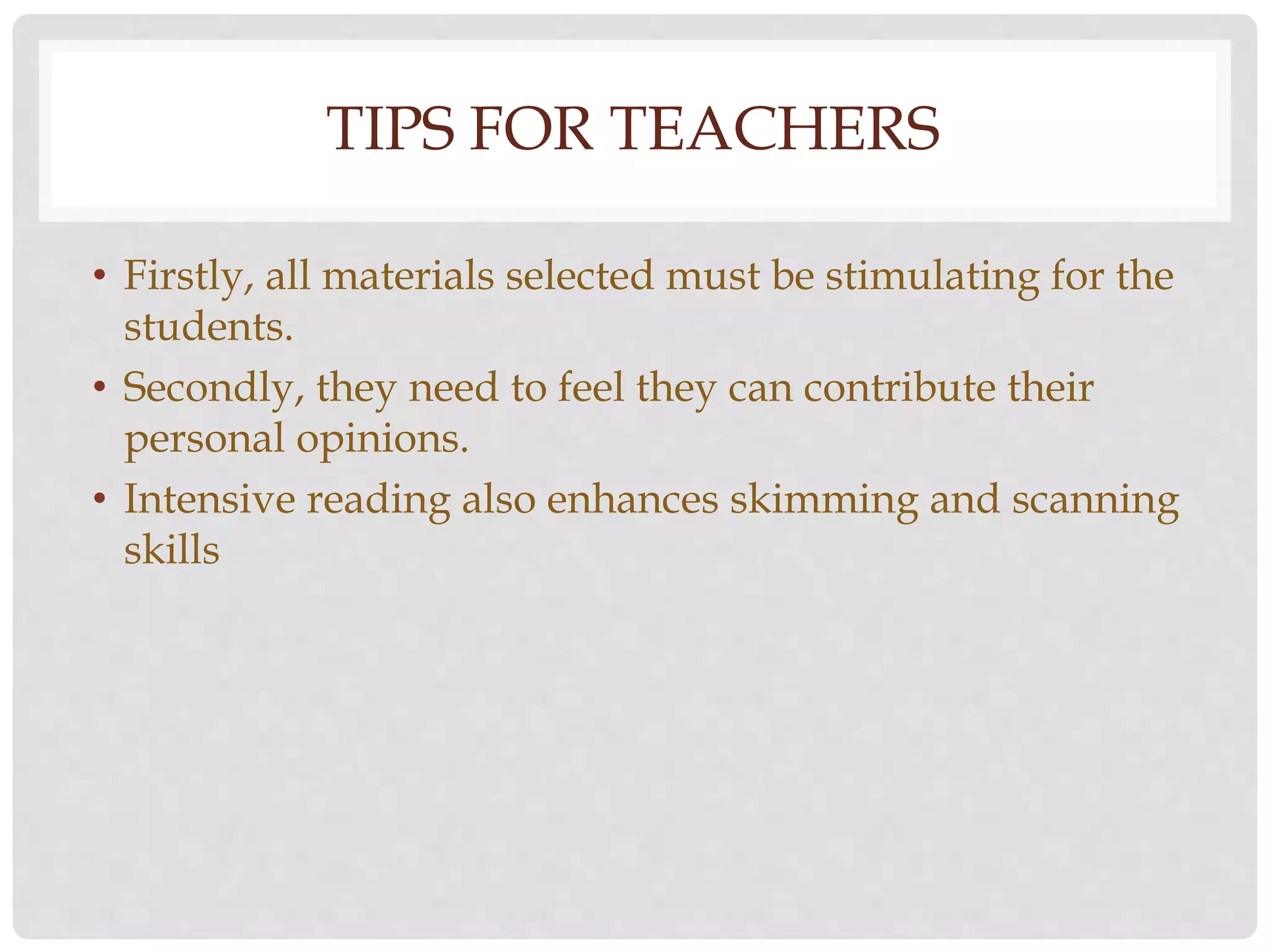 Intensive Reading: Methods and Strategies | PPTX