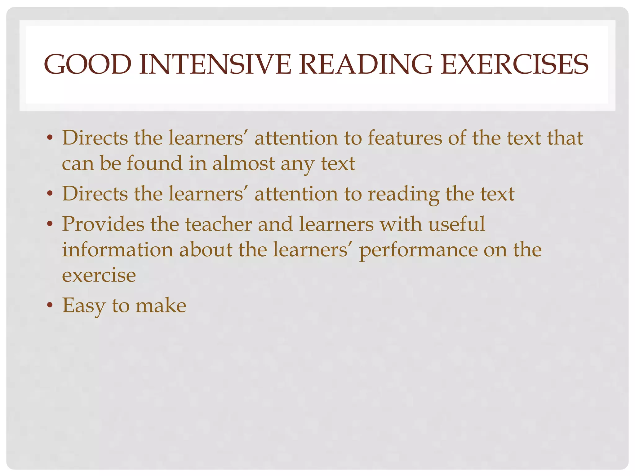Intensive Reading: Methods and Strategies | PPTX
