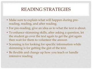 Intensive Reading: Methods and Strategies | PPTX