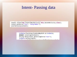 Intent in android | PDF