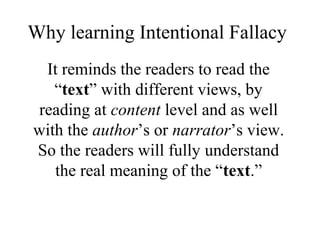 Intentional fallacy | PPT