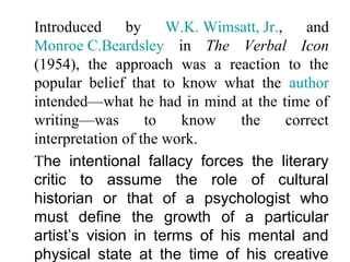 Intentional fallacy | PPT