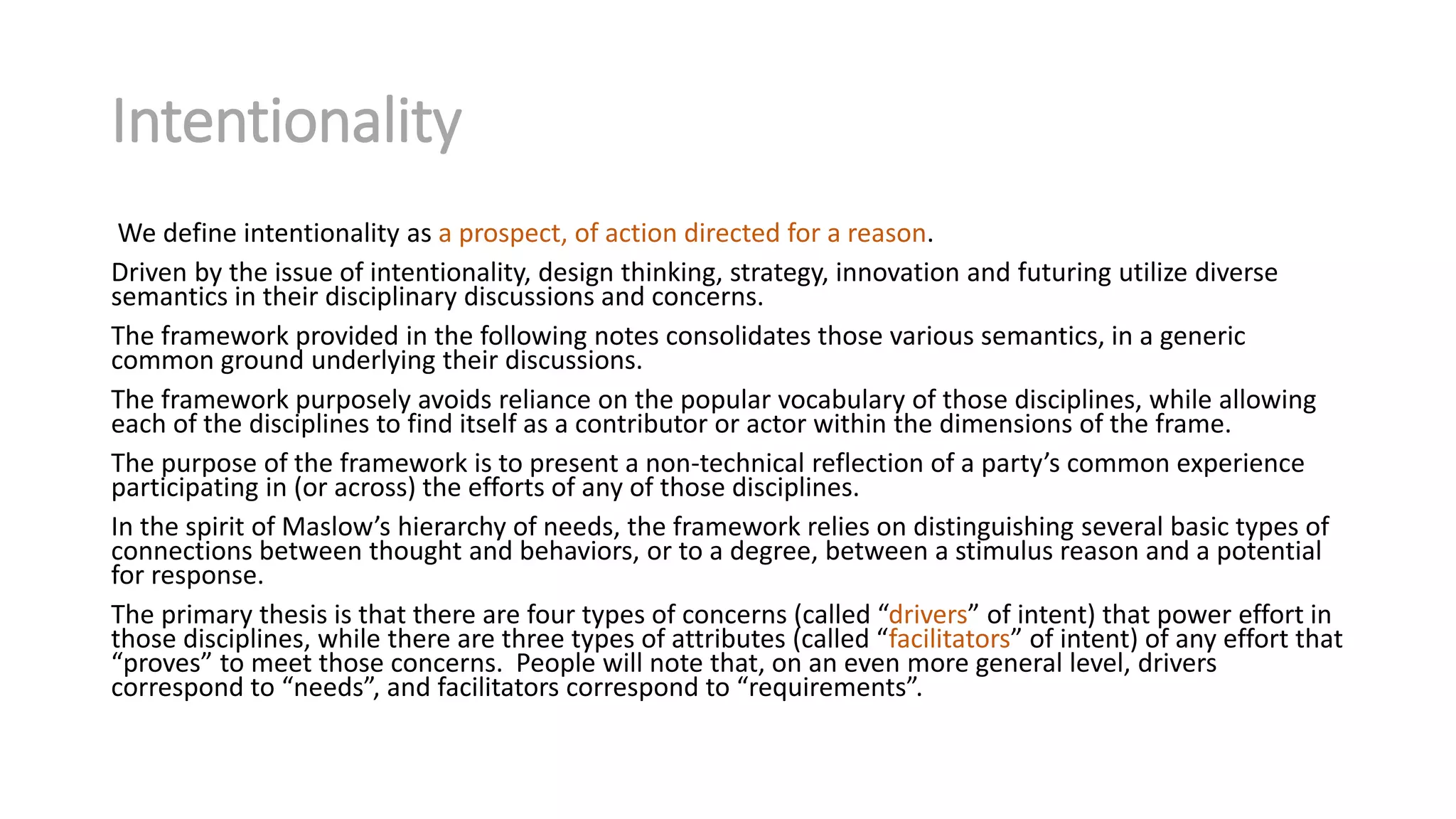 Intentionality: A Cross-Disciplinary Explanation | PPT