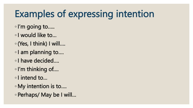 Intentions ppt.for English Speaking Skills | PPTX