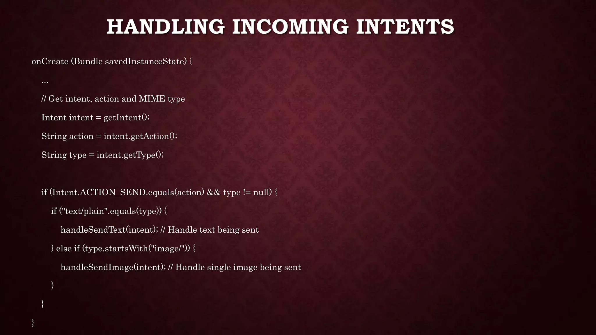 Android Intent and intent filters | PPT