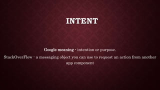 Android Intent and intent filters | PPT