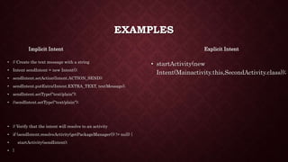 Android Intent and intent filters | PPT
