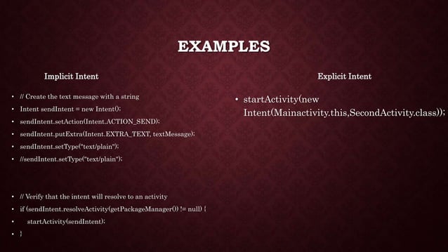 Android Intent and intent filters | PPT