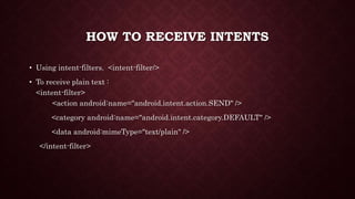 Android Intent and intent filters | PPT