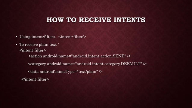 Android Intent and intent filters | PPT