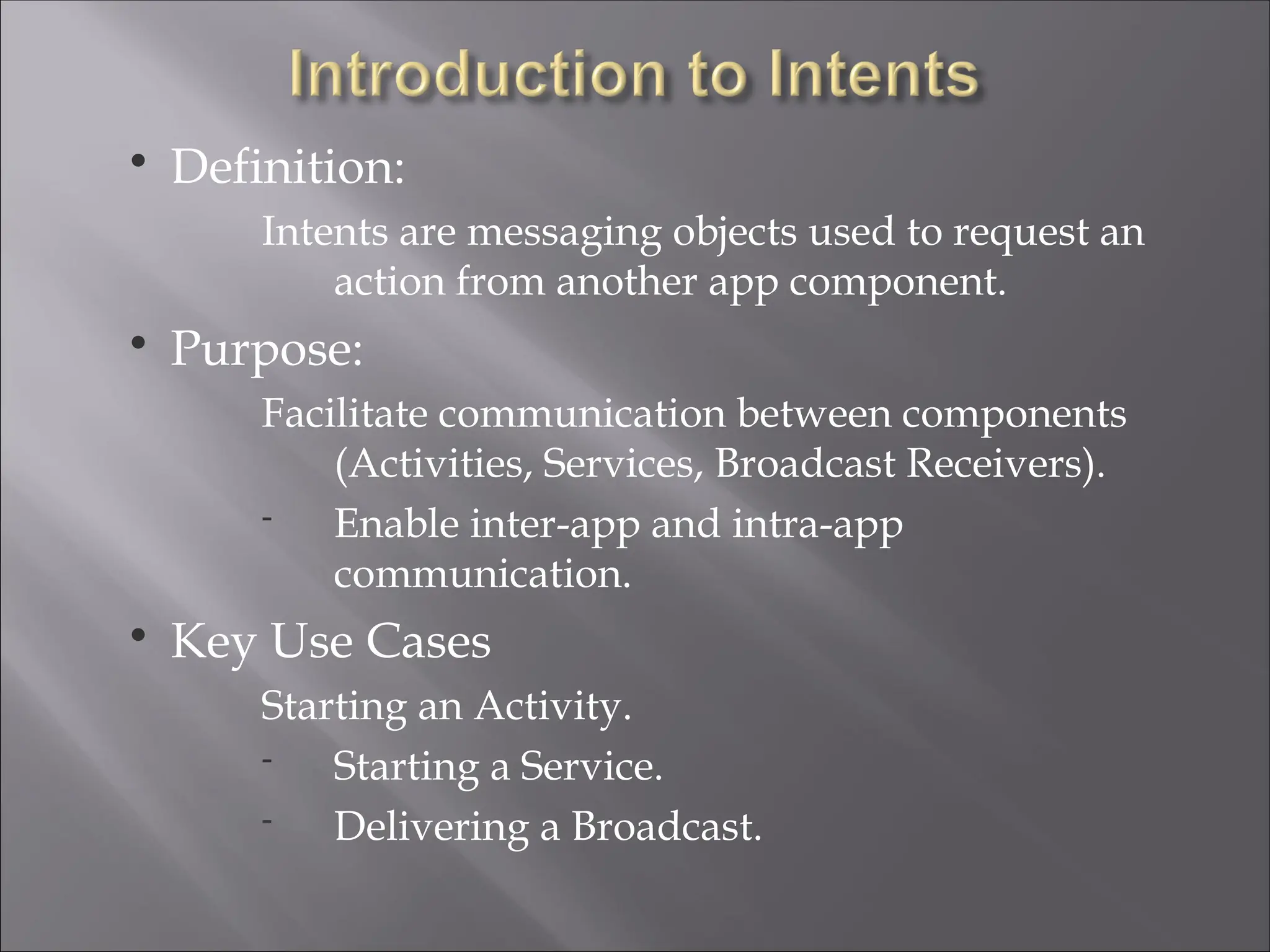 Types of intents in android application development | PPT
