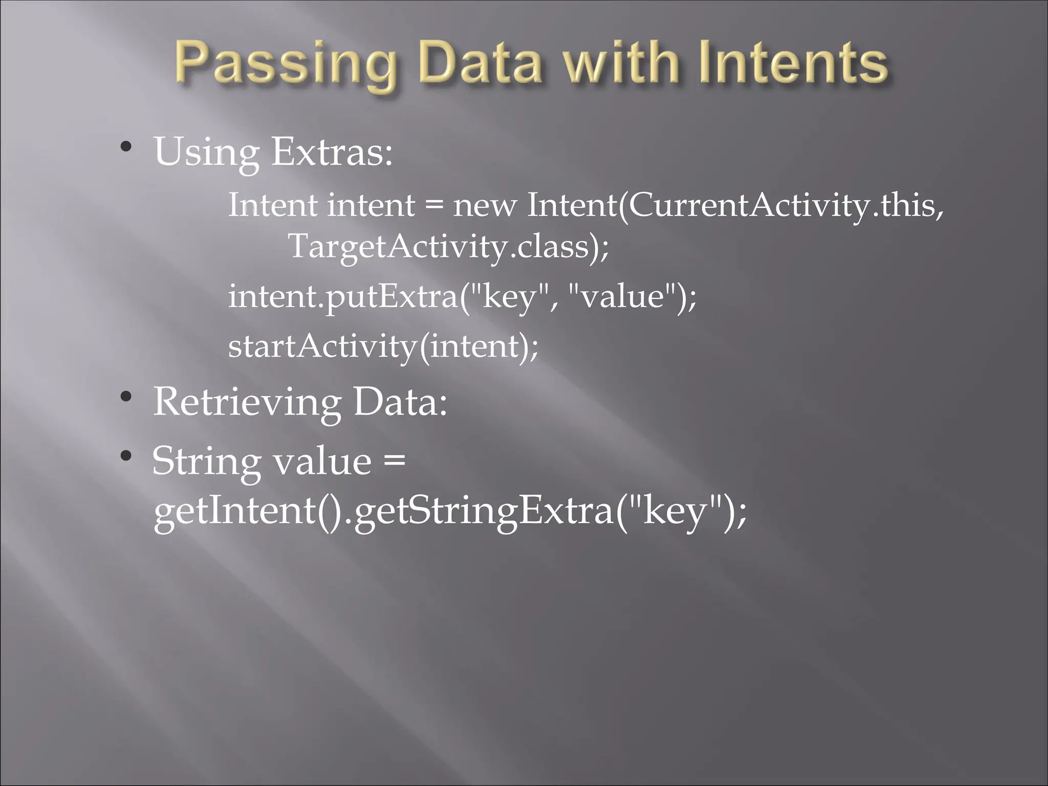 Types of intents in android application development | PPT