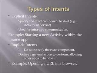 Types of intents in android application development | PPT