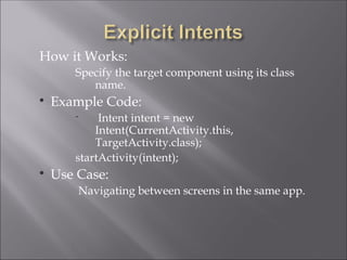 Types of intents in android application development | PPT