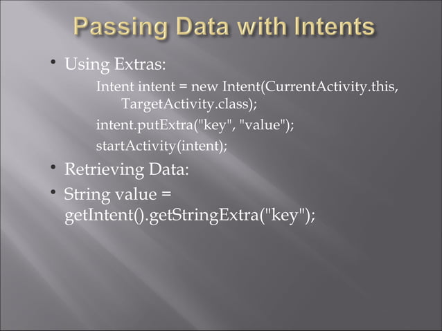 Types of intents in android application development | PPT