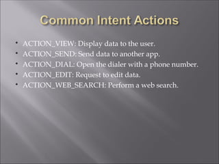 Types of intents in android application development | PPT