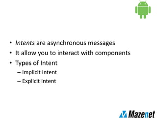 Android - Intents - Mazenet Solution | PPT