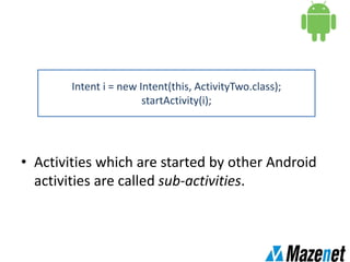 Android - Intents - Mazenet Solution | PPT