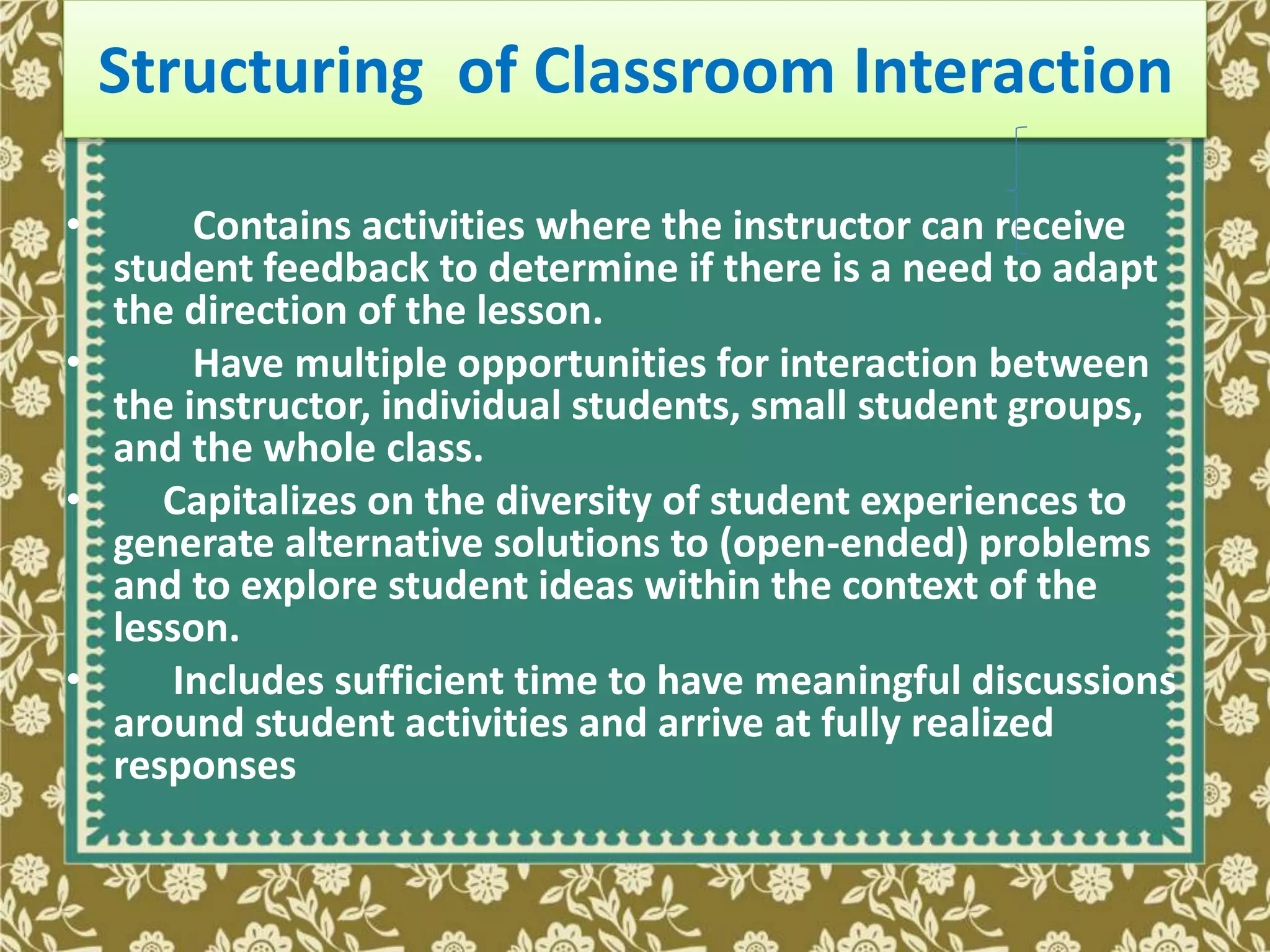 Classroom Interaction | PPTX