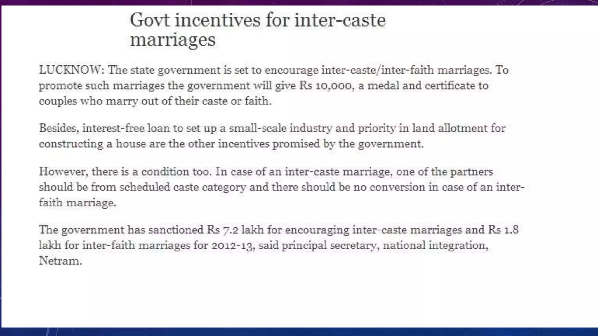 Inter caste marriage | PPTX