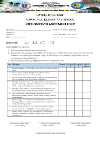 Inter observer agreement form | DOCX