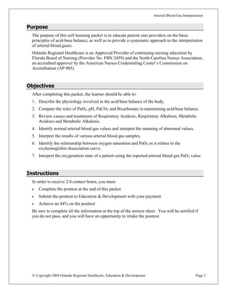 Interpretation Of Arterial Blood Gas | PDF