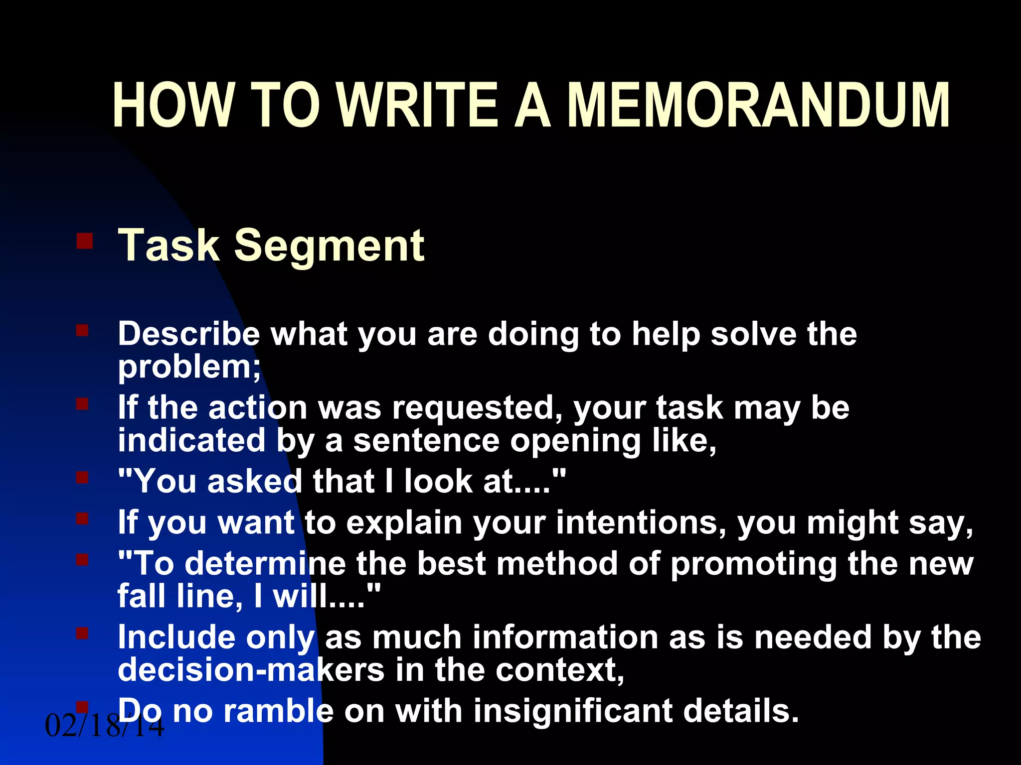 Inter office memorandum and informal (short) report | PPT