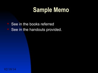 Inter office memorandum and informal (short) report | PPT