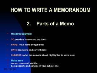Inter office memorandum and informal (short) report | PPT