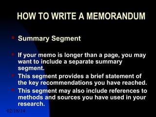 Inter office memorandum and informal (short) report | PPT
