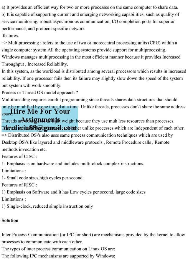 Inter-Process-Communication (or IPC for short) are mechanisms provid.pdf | Operating Systems ...
