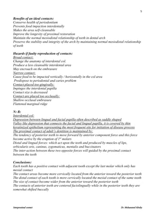 Inter-Proximal Contact and its Implications | PDF