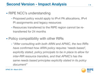 Update on RIPE policy proposal for Inter-RIR transfers | PPT