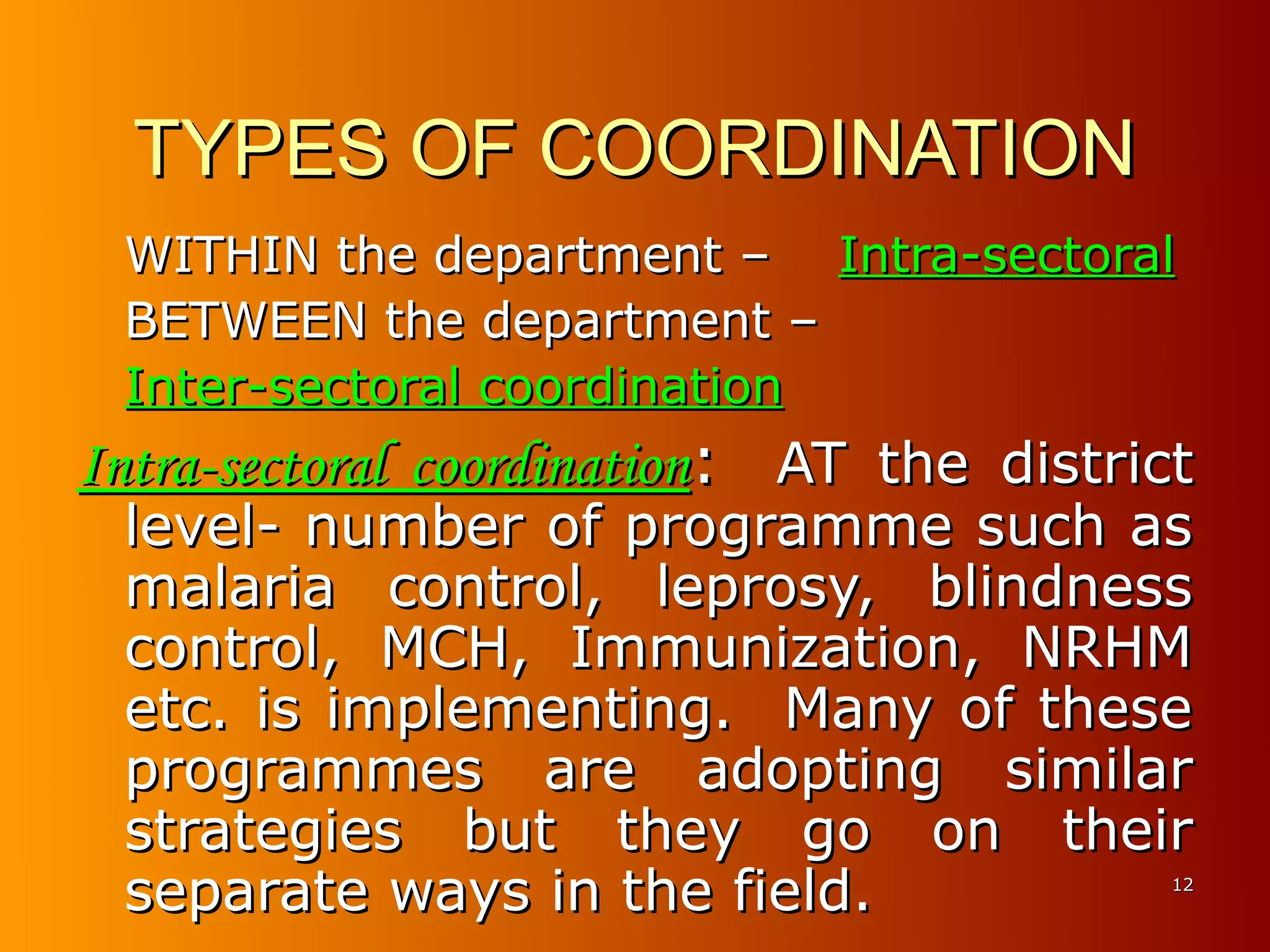 Inter sectoral coordination | PPT