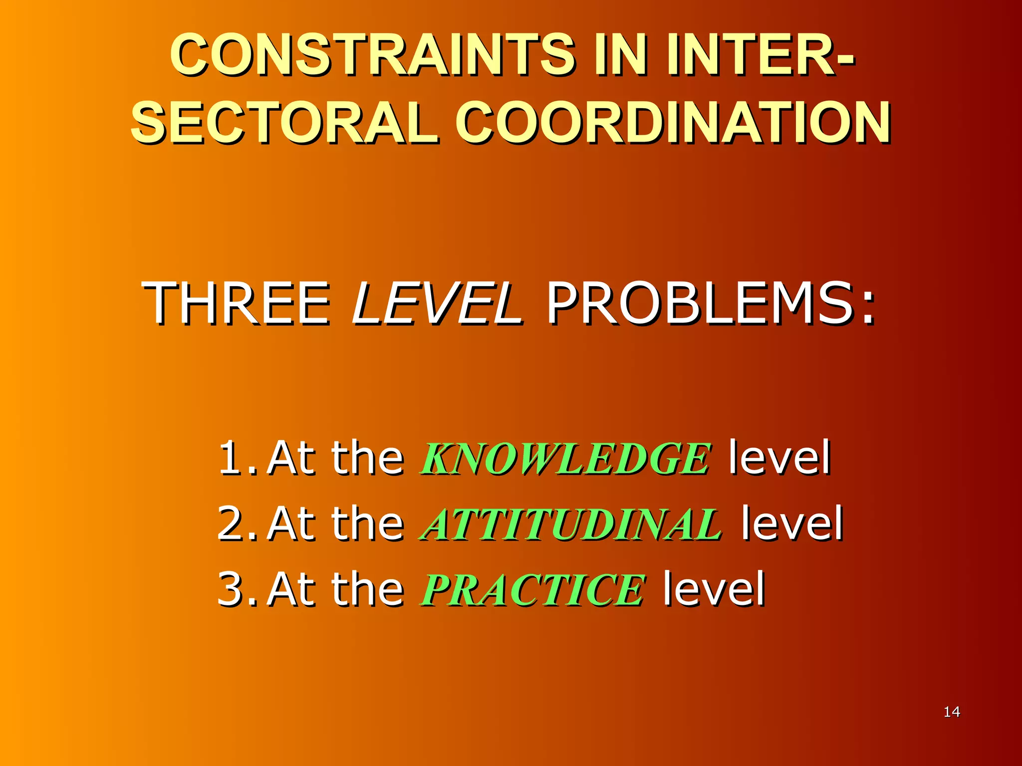 Inter sectoral coordination | PPT