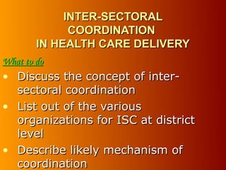 Inter sectoral coordination | PPT