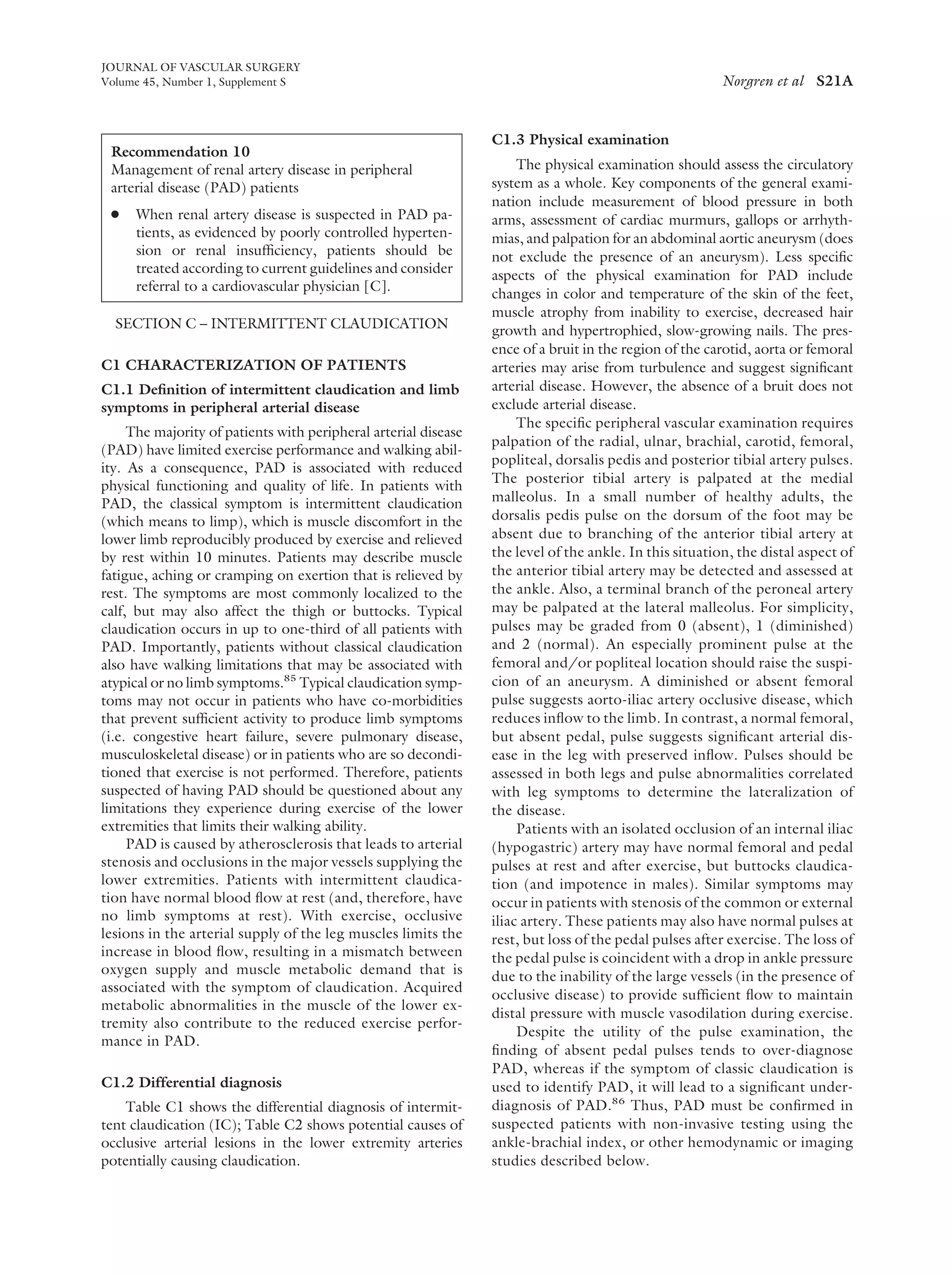 Inter society consensus for the management of peripheral arterial ...