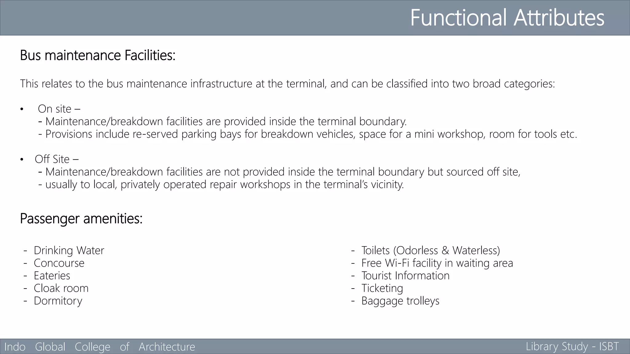 Inter state bus terminal - Library Study & Case Study | PPTX