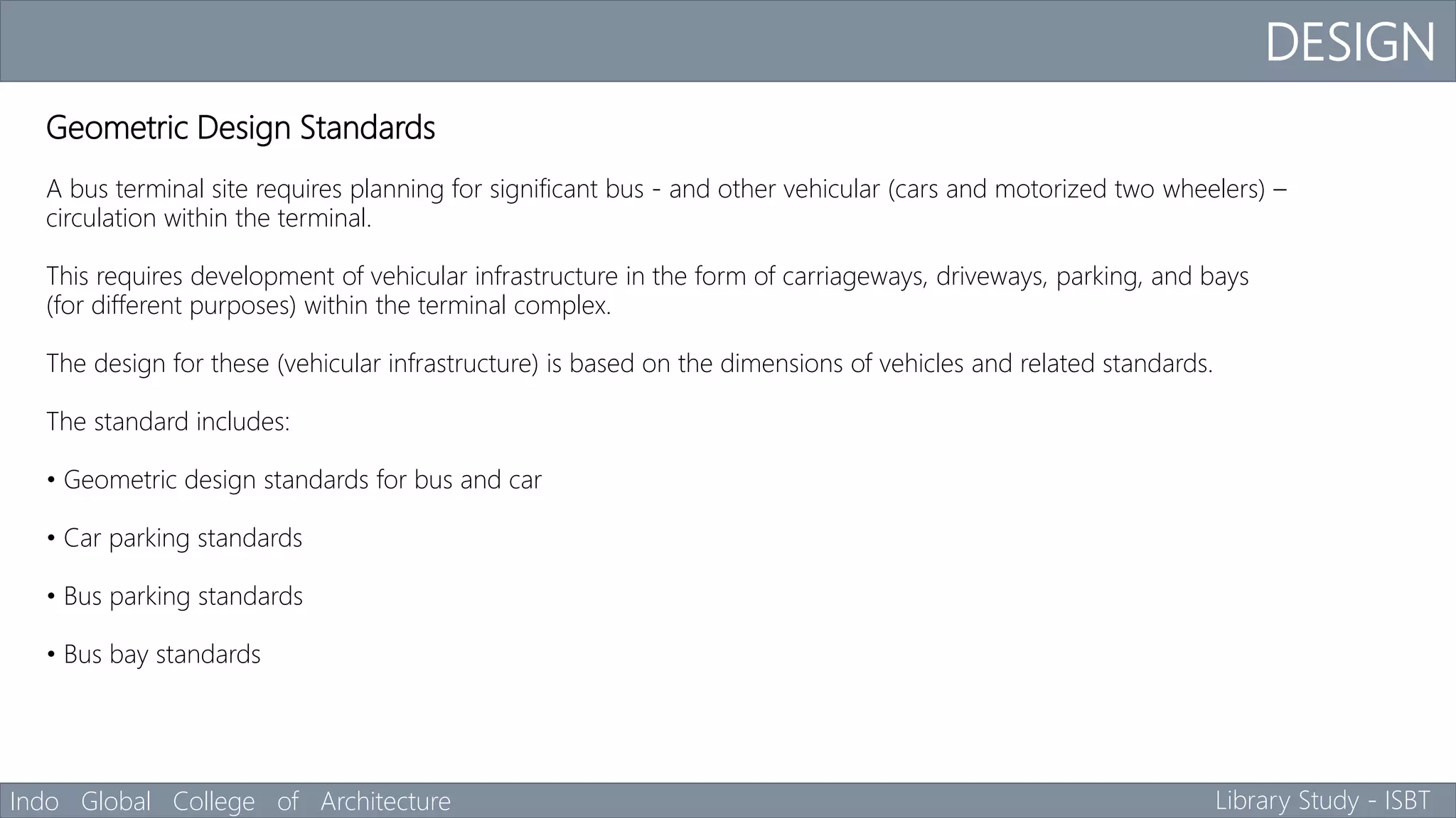 Inter state bus terminal - Library Study & Case Study | PPTX